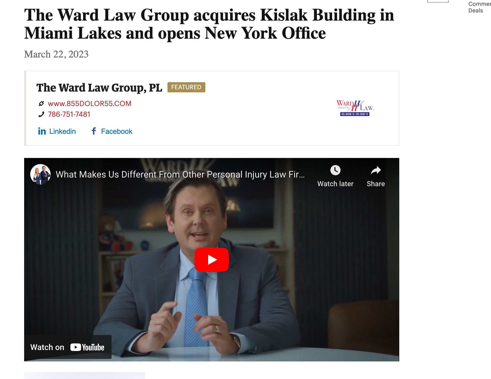 In The Media | The Ward Law Group