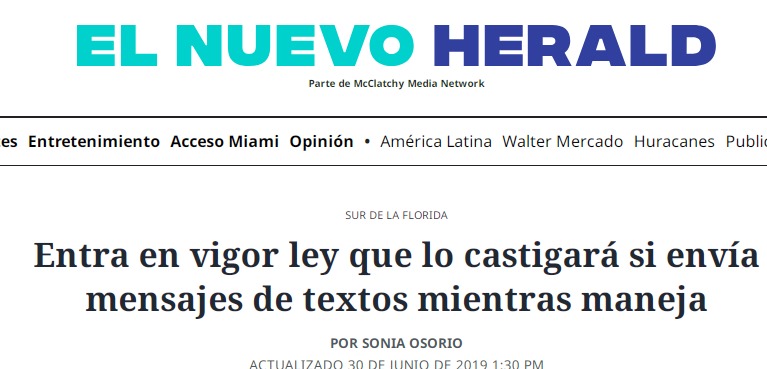 The Ward Law Group Sobre La Ley De Textear Al Conducir